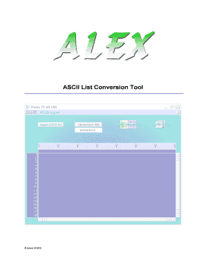 Fillable Online ASCII List Conversion Tool Fax Email Print - pdfFiller