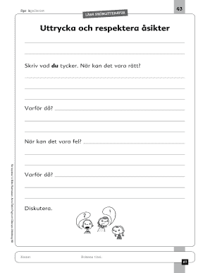 Fillable Online Uttrycka och respektera sikter - gleerupsse Fax Email ...