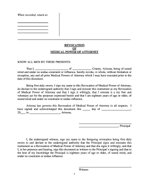 Fillable Online Revocation of Medical Power of Attorney Fax Email Print ...
