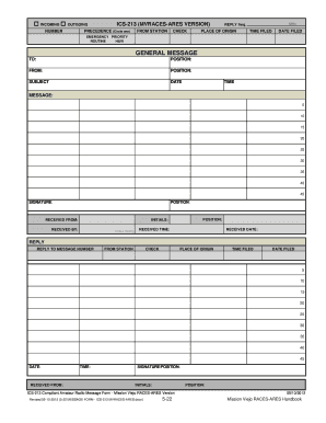 Fillable Online ICS-213 (MVRACES-ARES VERSION) Fax Email Print - pdfFiller