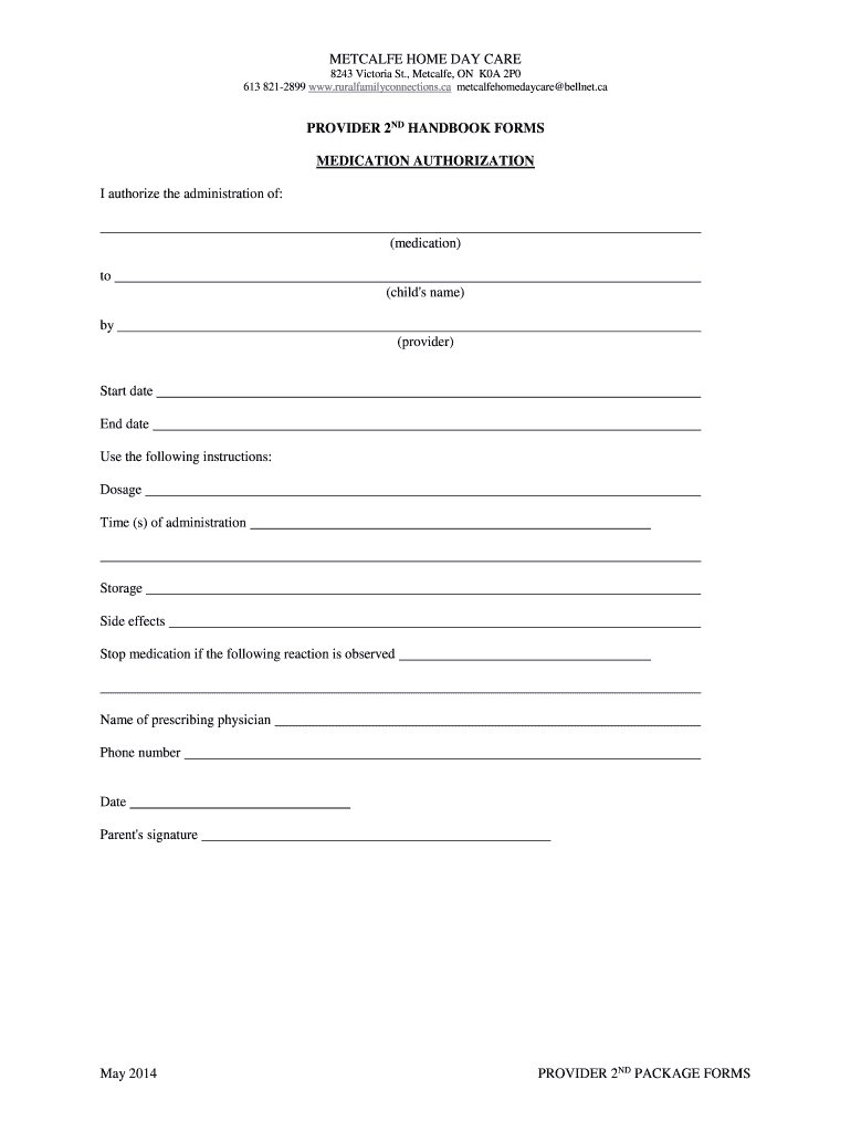Fillable Online ruralfamilyconnections PROVIDER 2 HANDBOOK FORMS ...