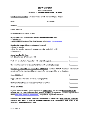 Fillable Online cfuwvictoria CFUW VICTORIA 2016-2017 MEMBERSHIP ...