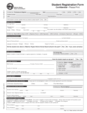 Fillable Online gci wrdsb Student Registration Form - Galt Collegiate ...