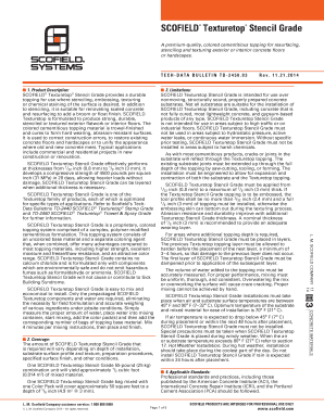 Fillable Online SCOFIELD Texturetop Stencil Grade Fax Email Print ...