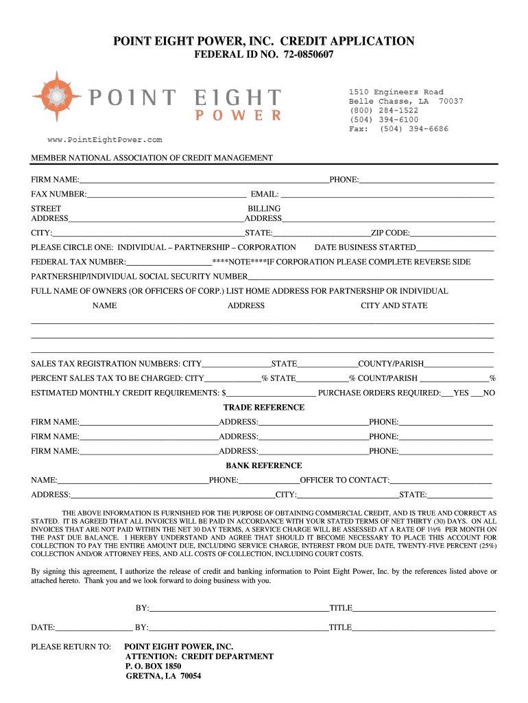 Fillable Online Point Eight Power Company Fax Email Print - pdfFiller