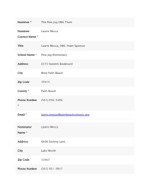 Fillable Online floridagreenschoolnetwork The Pine Jog OWL Team ...