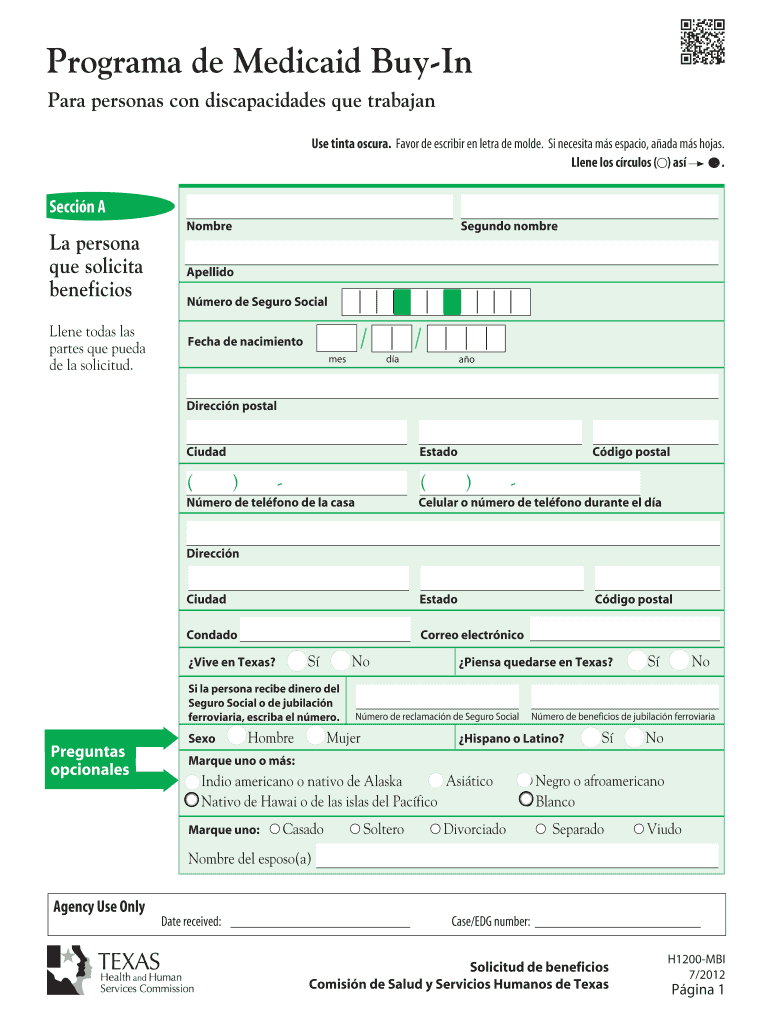 Fillable Online hhsc state tx Programa de Medicaid BuyIn Atencin mdica ...