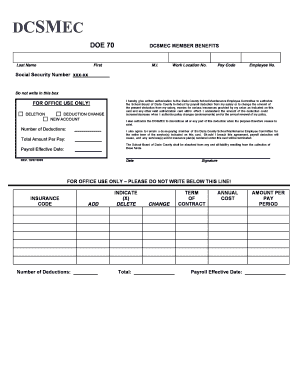 Fillable Online dcsmec DOE 70 Form - DCSMEC - dcsmec Fax Email Print ...
