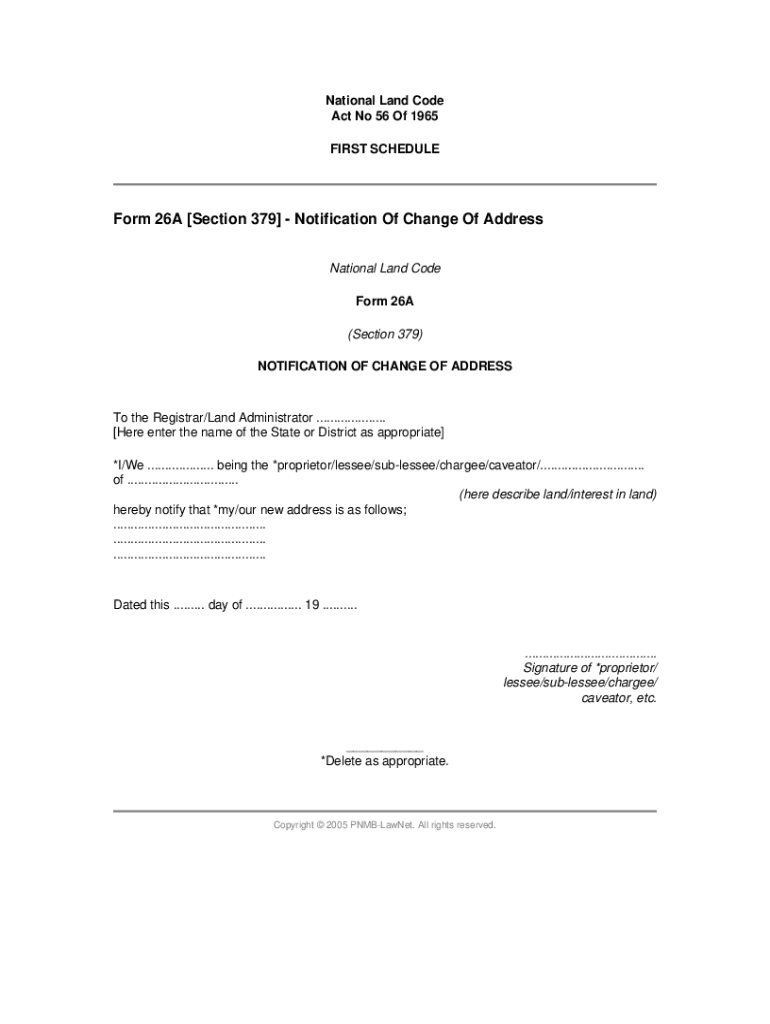 Fillable Online form 26a Fax Email Print - pdfFiller