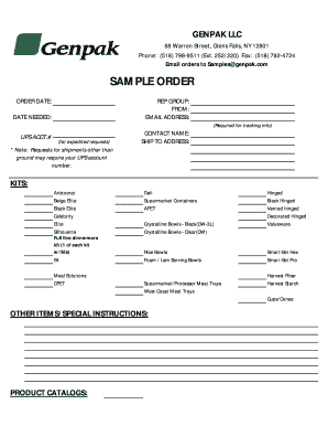 Fillable Online Sample Order Form For Dinnerware Bowls And More Fax ...
