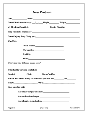 Fillable Online New Problem Fax Email Print - pdfFiller