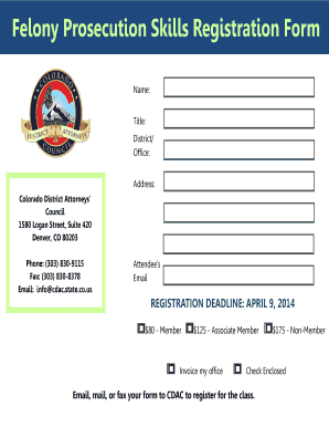 Fillable Online Felony Prosecution Skills - CDAC Fax Email Print ...