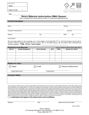 Fillable Online Return Materials Authorization bRMAb bRequestb - MRI ...