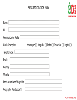 Fillable Online PRESS REGISTRATION FORM - bexpoalimentariaperubbcomb ...
