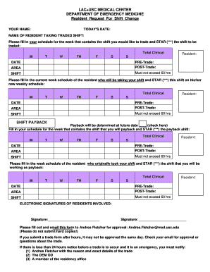 Fillable Online wisdem Online Resident Shift Trade Form - USC Emergency ...