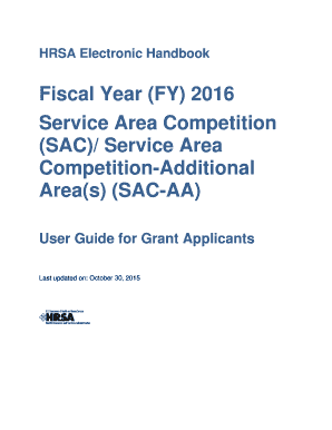 Fillable Online bphc hrsa FY 2016 SAC-AA Application EHB User Guide - Bureau of Primary bb ...