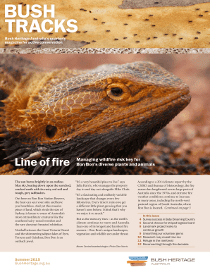 Fillable Online bushheritage org BUSH TRACKS Bush Heritage Australias ...