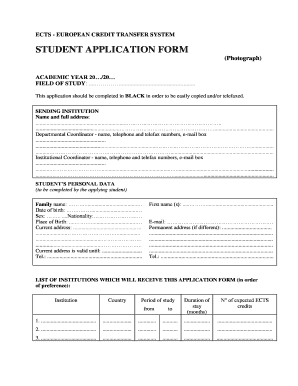 Fillable Online art-campus STUDENT APPLICATION FORM - bARTb bCAMPUSb ...