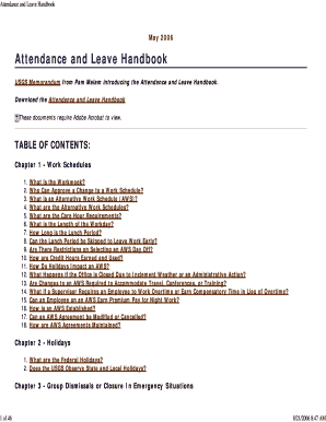 Fillable Online Attendance and Leave Handbook Fax Email Print - pdfFiller