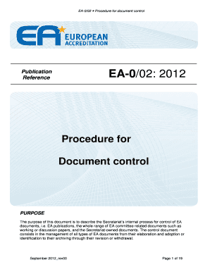 Fillable Online EA-0/02 Procedure for document control Fax Email Print ...