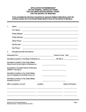 Fillable Online fdom ON THE CRIMINAL JUSTICE ACT PANEL Fax Email Print ...