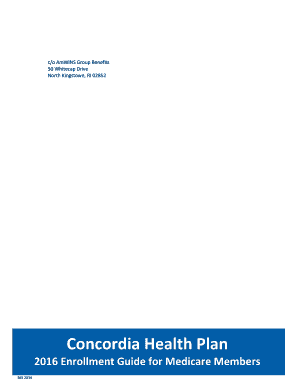 Fillable Online concordiaplans 2016 bchpb group prescription plan options - Concordia Plan ...