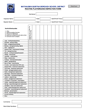 Fillable Online Routine bPlaygroundb Inspection bFormb - Mat-Su Borough ...