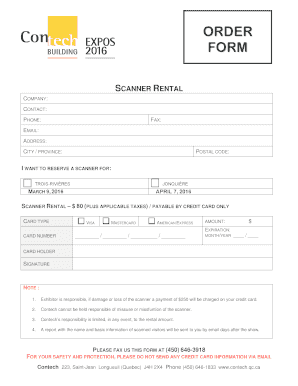 Fillable Online ORDER FORM - Contech Fax Email Print - pdfFiller