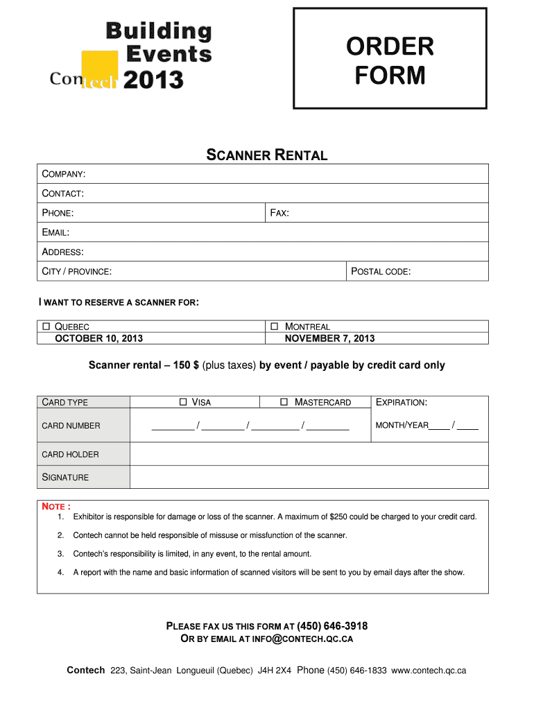 Scanner Rental Form - Blank Fillable Template | Fill Out, Print ...
