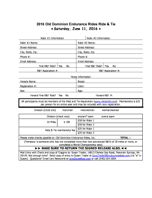 Fillable Online olddominionrides 2016 Old Dominion RT Entry Form and Liability Releasedocx Fax ...