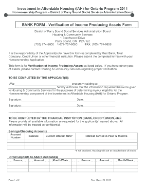 Fillable Online psdssab Verification of Assets Bank Form Rev ...