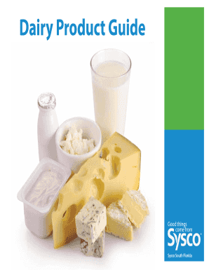Fillable Online Dairy Product Guide - Sysco South Florida - Sysco of ...