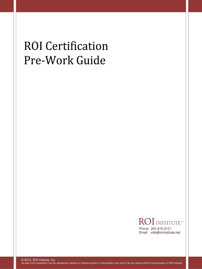 Fillable Online roiinstitute ROI Certification Pre-Work Guide - ROI ...