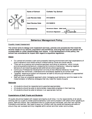 Fillable Online corbetsteyschool org Behaviour Management Policy ...