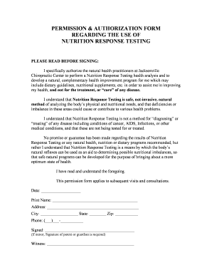 Fillable Online PERMISSION amp AUTHORIZATION FORM REGARDING THE USE OF ...