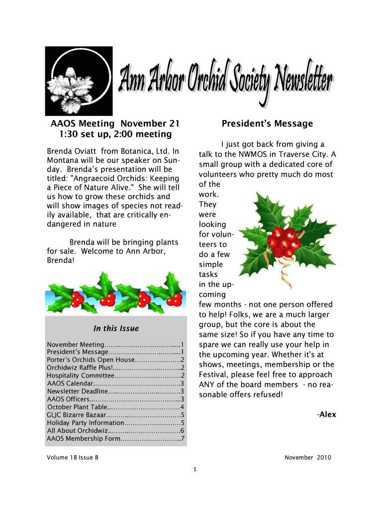 Fillable Online aaosonline AAOS Meeting November 21 Presidents Message ...