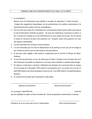 Formulaire De Consentement Exemple - Fill Online, Printable, Fillable ...