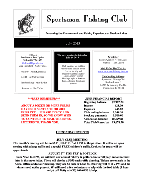 Fillable Online July Fishing Club Newsletter.wps Fax Email Print ...