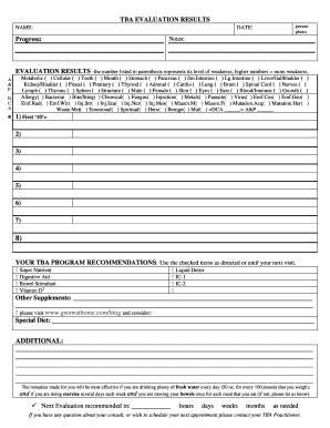 Fillable Online TBA EVALUATION RESULTS Fax Email Print - pdfFiller