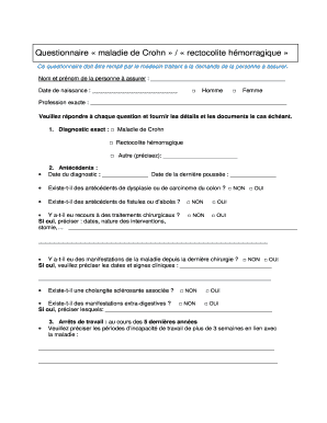 Remplissable En Ligne Questionnaire maladie de Crohn rectocolite Fax ...