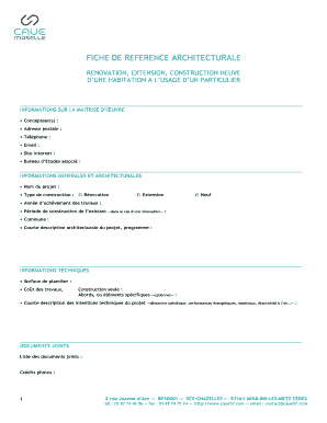 Remplissable En Ligne Fiche de rfrence architecturale 2015version3 Fax ...