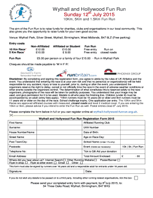 Fillable Online wythall-hollywood-funrun org Wythall and Hollywood Fun ...