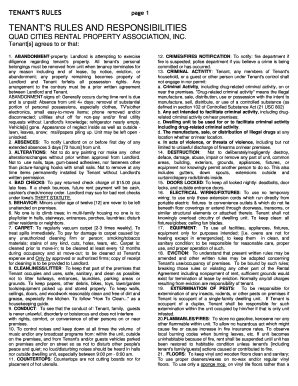 Fillable Online Tenant Rules and Responsibilitiesdoc Fax Email Print ...