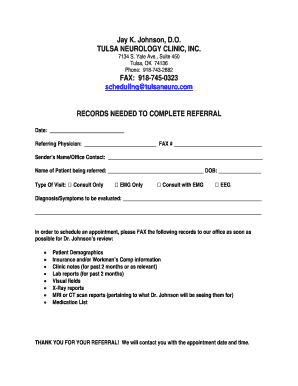 Neurology Referral Form - Fill Online, Printable, Fillable, Blank ...