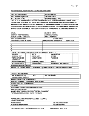 Fillable Online posterngatesurgery nhs Page 1 POSTERNGATE SURGERY ...