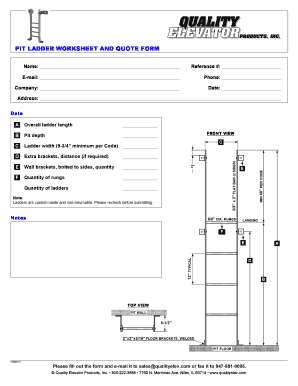 Fillable Online PIT LADDER WORKSHEET AND QUOTE FORM ...