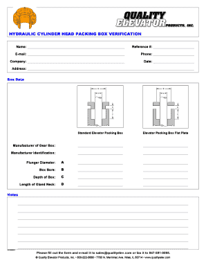 Fillable Online Elevator Packing Box Verification - Quality Elevator ...