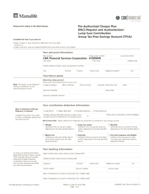 Fillable Online PAC Request and Authorization Lump bSumb Contribution ...