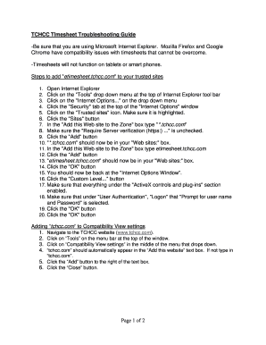 Fillable Online TCHCC Timesheet Troubleshooting Guide Fax Email Print ...