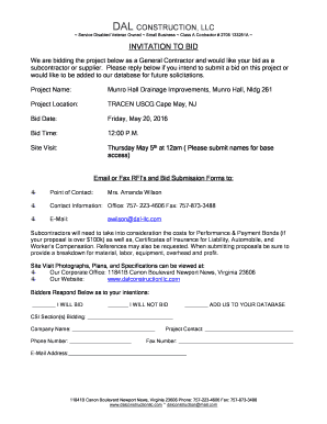 invitation to bid for construction projects Forms and Templates ...